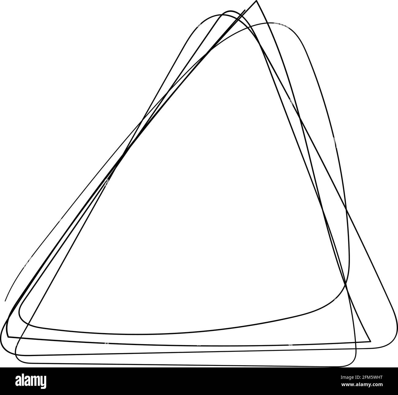 hand drawn scribble triangle. abstract triangular frame in doddles ...