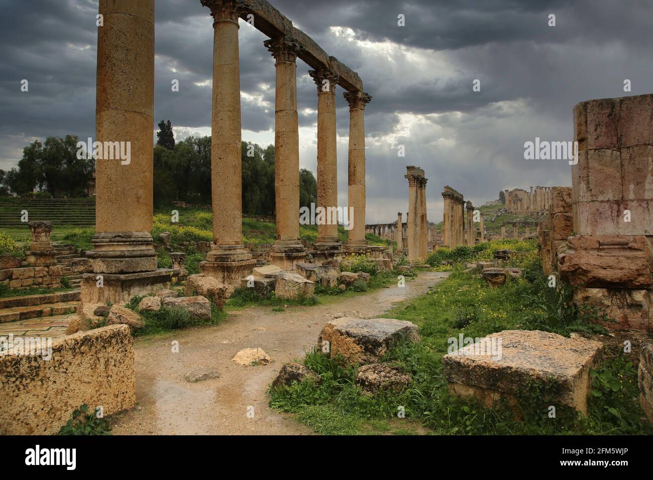 Ancient roman ruins in the city of Jerash Stock Photo - Alamy