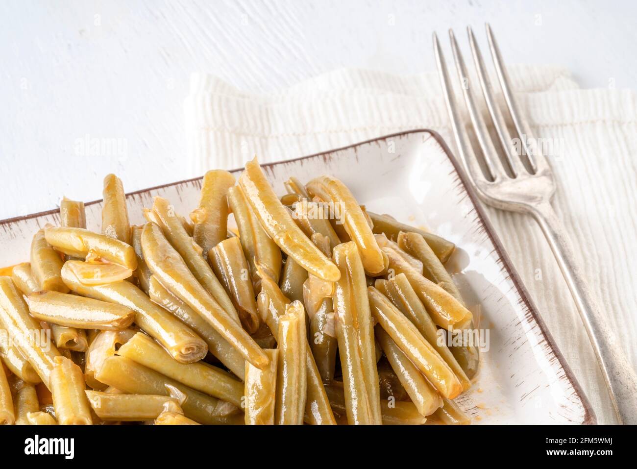 fresh cowpea bean cooked with olive oil Stock Photo - Alamy