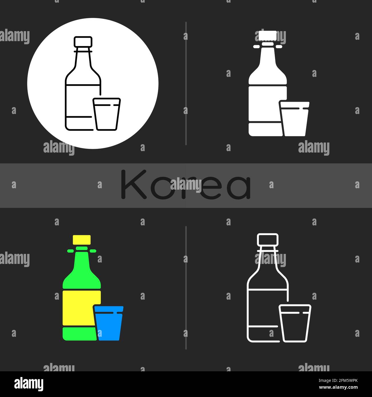 Korean soju Stock Vector Images - Alamy