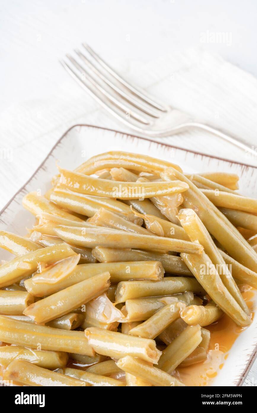 fresh cowpea bean cooked with olive oil Stock Photo - Alamy