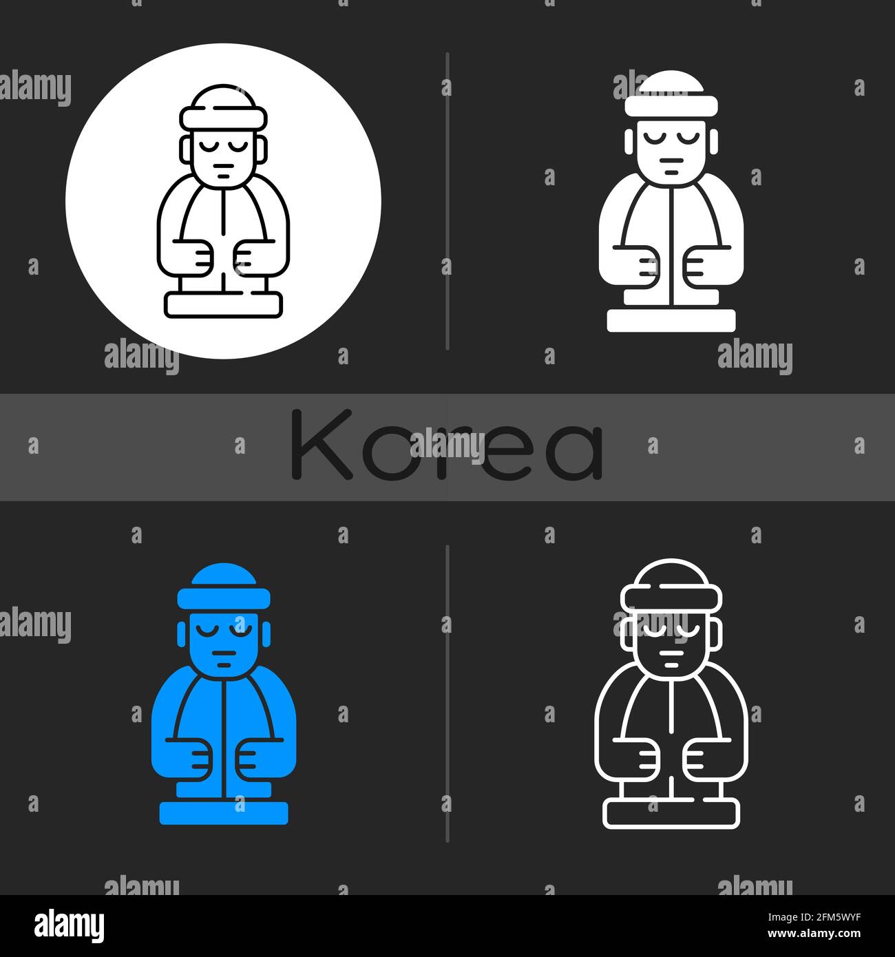Jeju island statues dark theme icon Stock Vector Image & Art - Alamy
