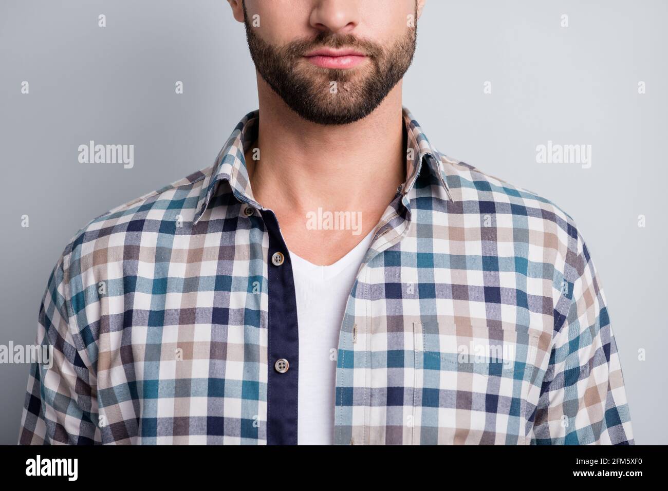 Man wearing checkered shirt hi-res stock photography and images - Alamy