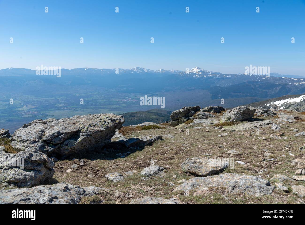 Landscape of rocks and mountains with clear sky in spring Stock Photo ...