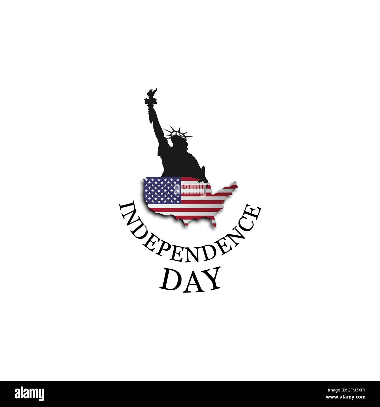 Vector icon-logo for the US Independence Day. The Statue of Liberty and ...