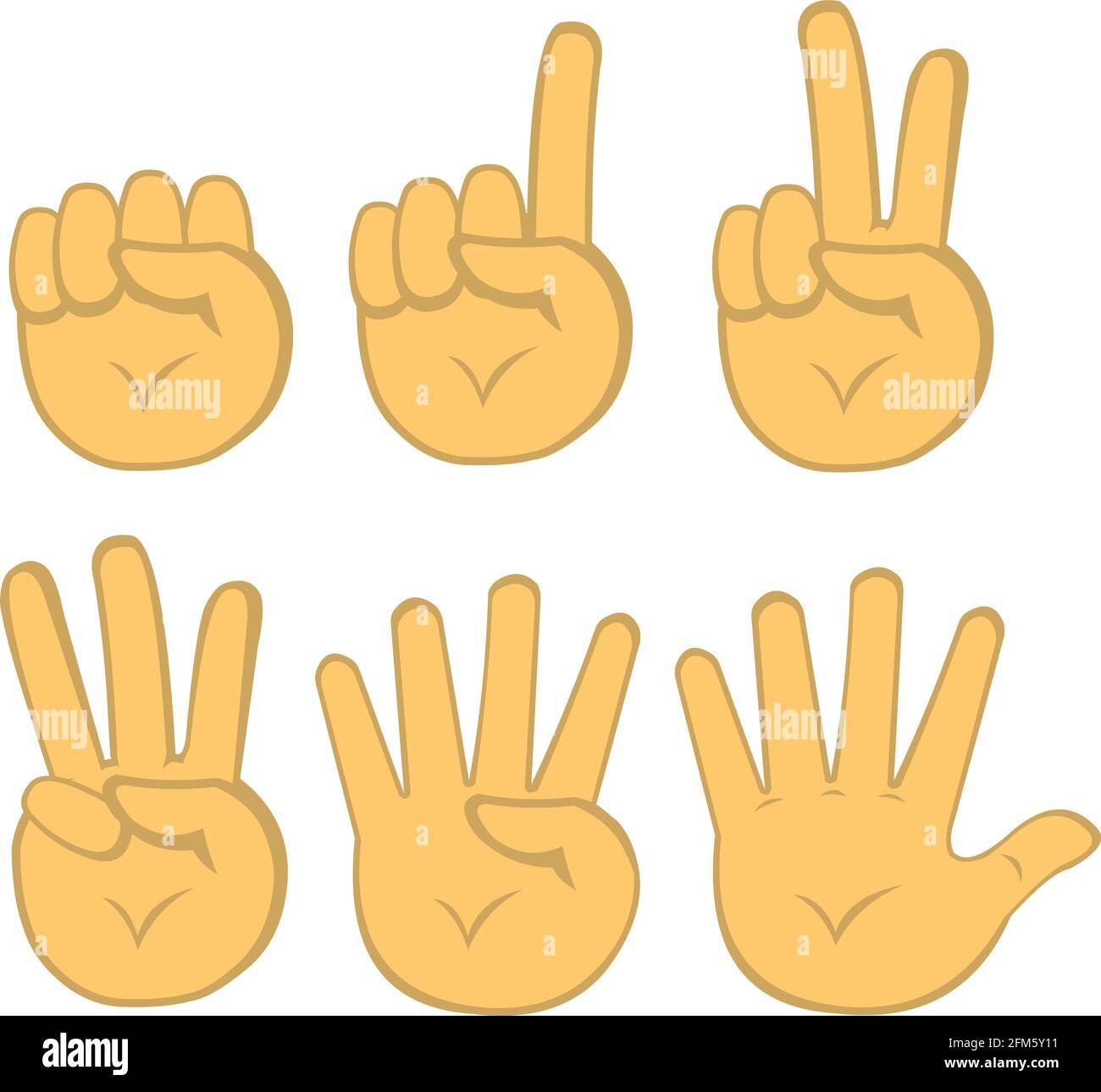 Vector illustration of hands counting to number five Stock Vector Image ...