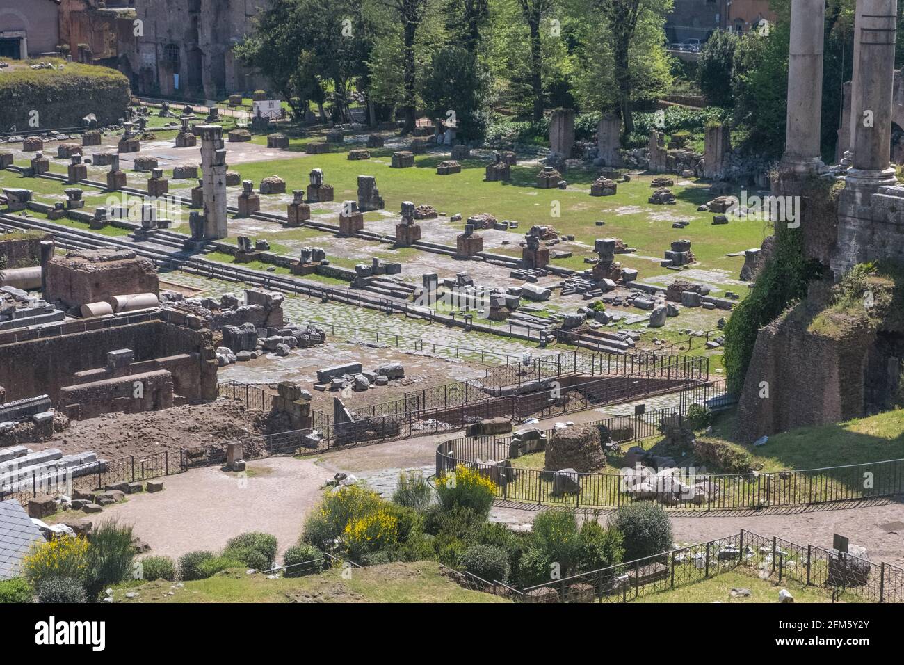 Beautiful view of Rome in Italy. The ancient historical ruins, famous ...