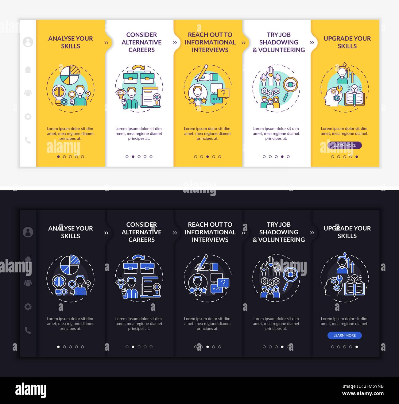 Career change steps onboarding vector template Stock Vector Image & Art ...