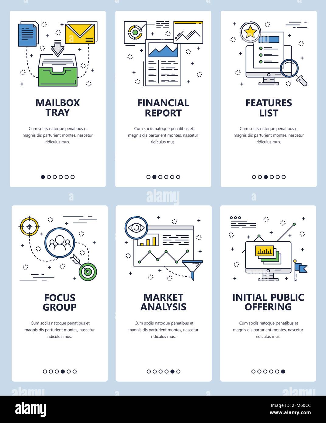 Vector line art web and mobile app template set Stock Vector Image ...