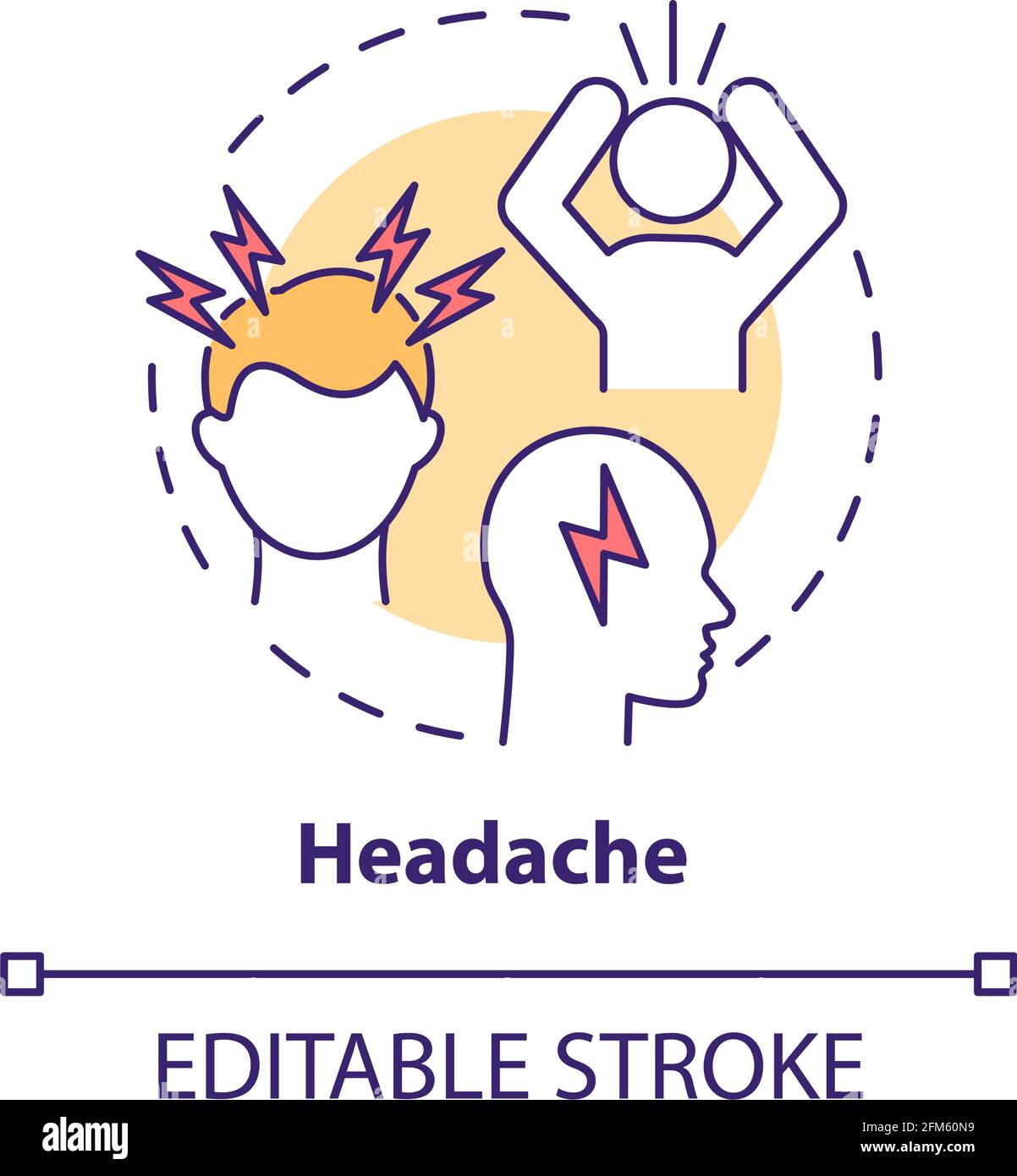 Headache concept icon Stock Vector Image & Art - Alamy