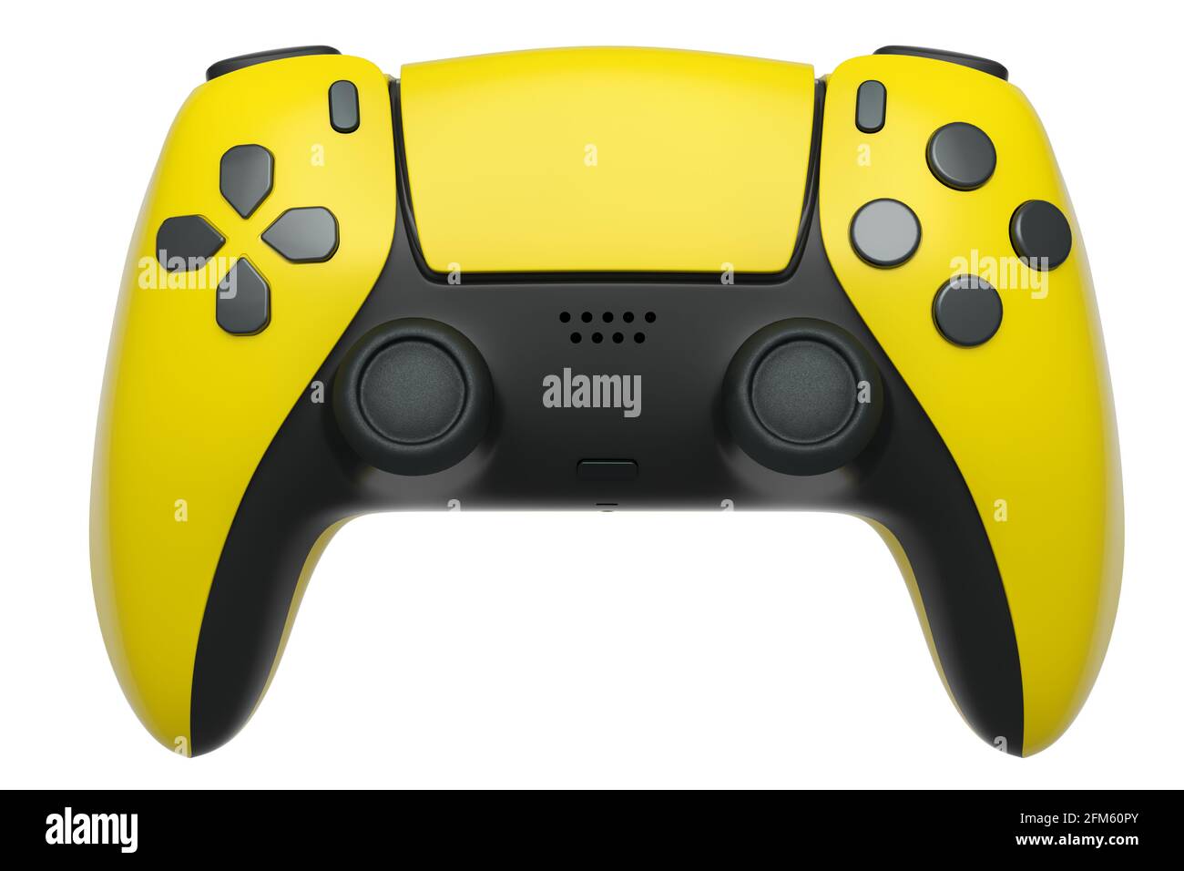 Realistic yellow video game joystick on white background Stock Photo ...