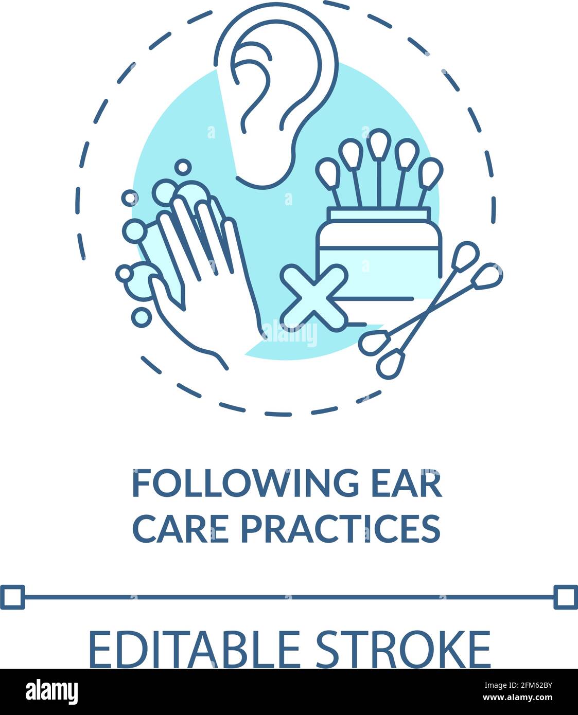 Following ear care practices concept icon Stock Vector Image & Art - Alamy