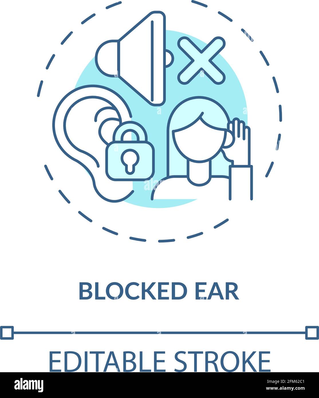 Blocked ear concept icon Stock Vector Image & Art - Alamy