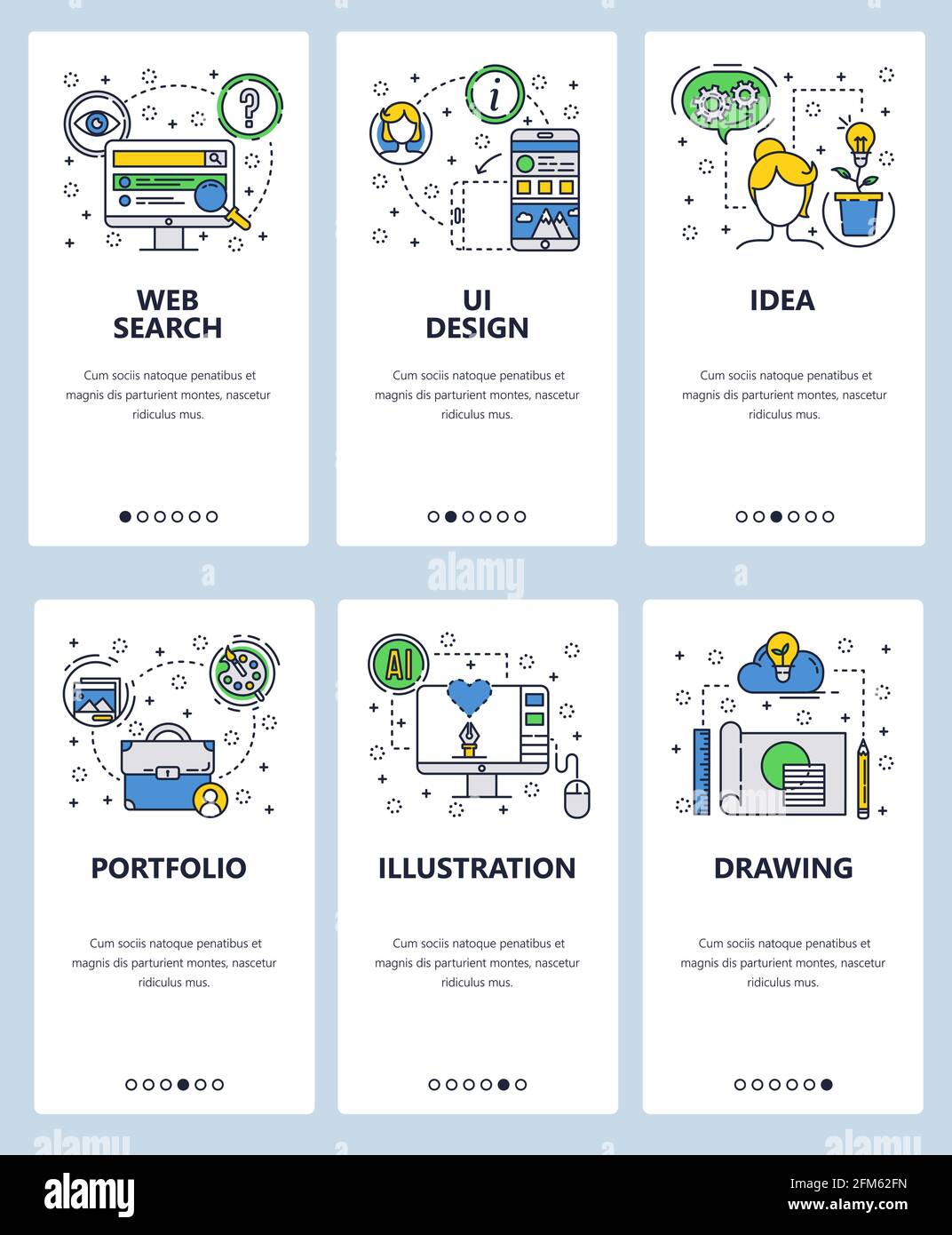 Vector Line Art Web And Mobile App Template Set Stock Vector Image