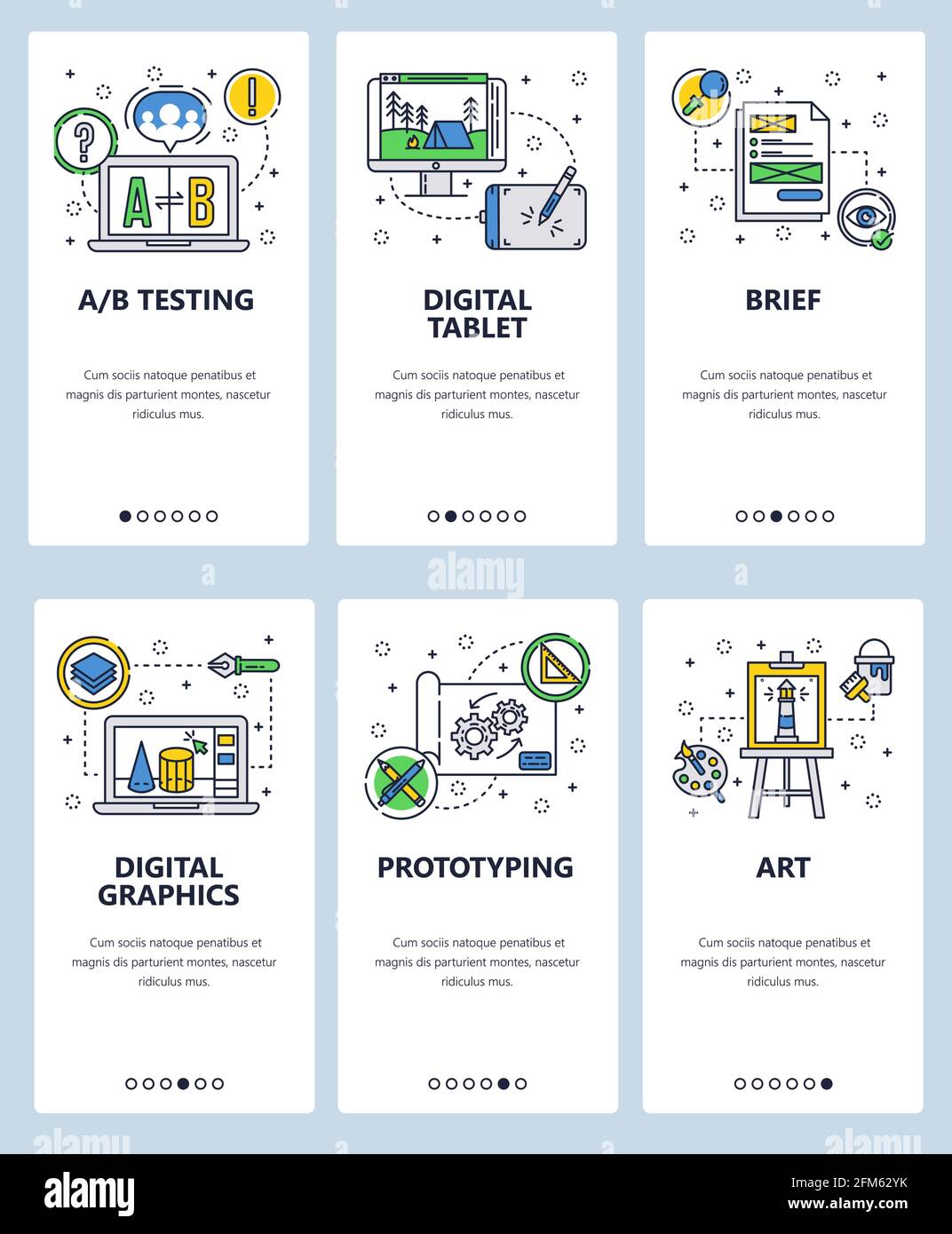 Vector line art web and mobile app template set Stock Vector Image ...