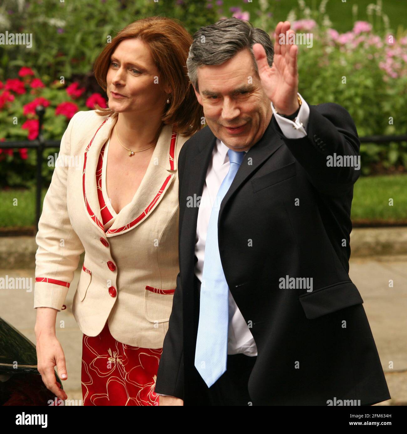 Gordon Brown arrives in Downing street on his first day as Britians new ...