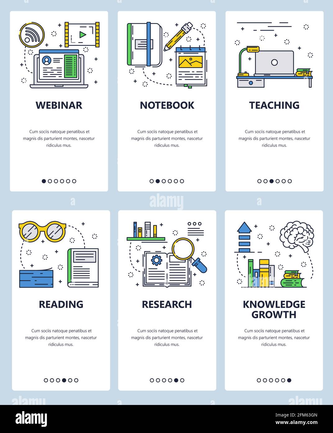 Vector line art web and mobile app template set Stock Vector Image ...