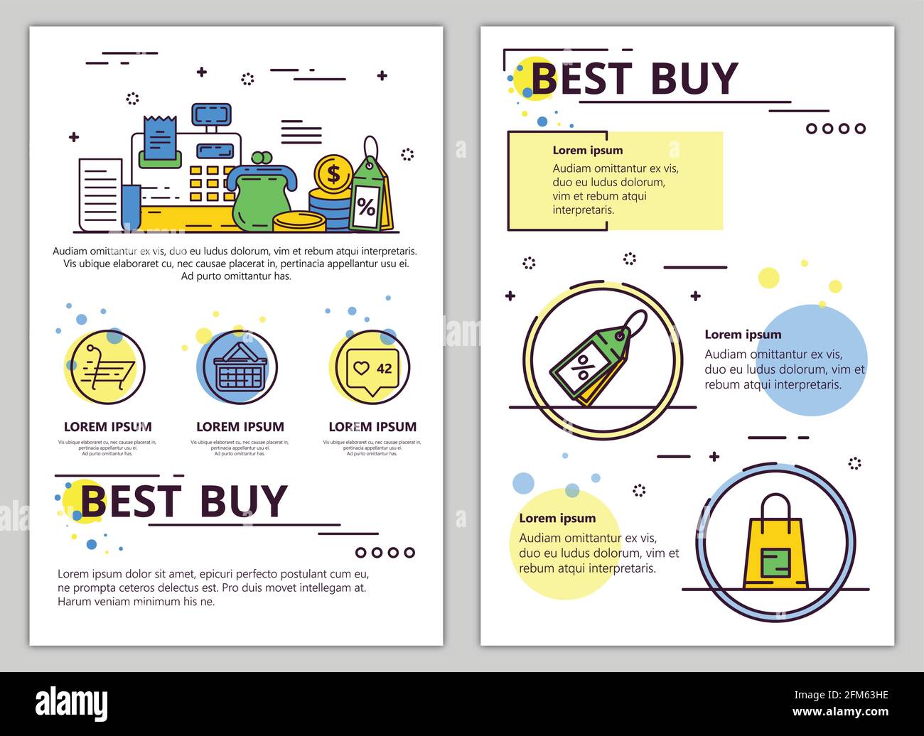 Vector line art best buy poster banner template Stock Vector Image ...