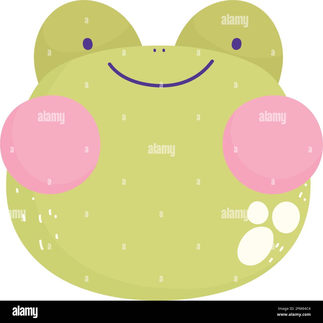 cute frog face cartoon isolated Stock Vector Image & Art - Alamy