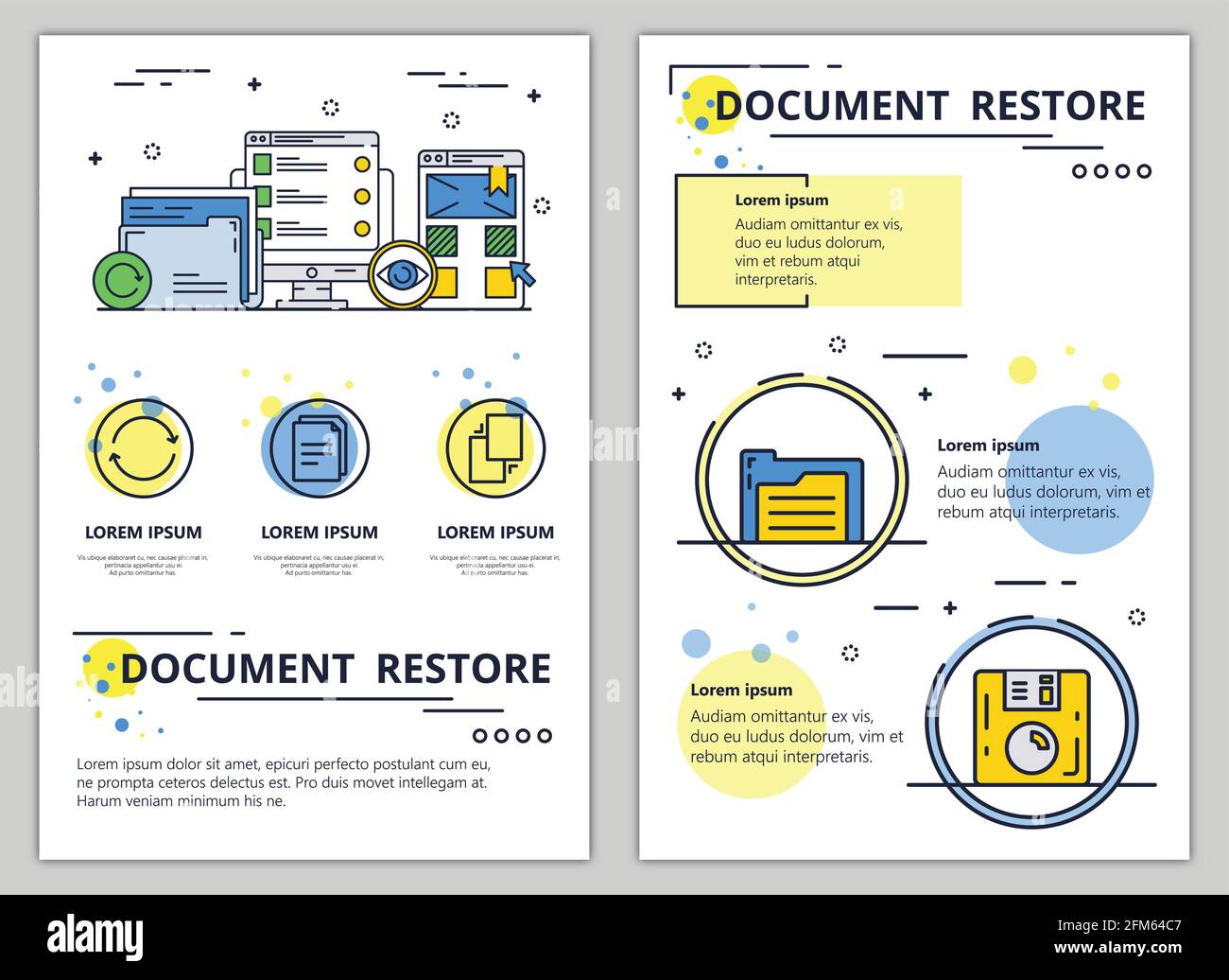 Vector line art document restore poster banner Stock Vector Image & Art ...