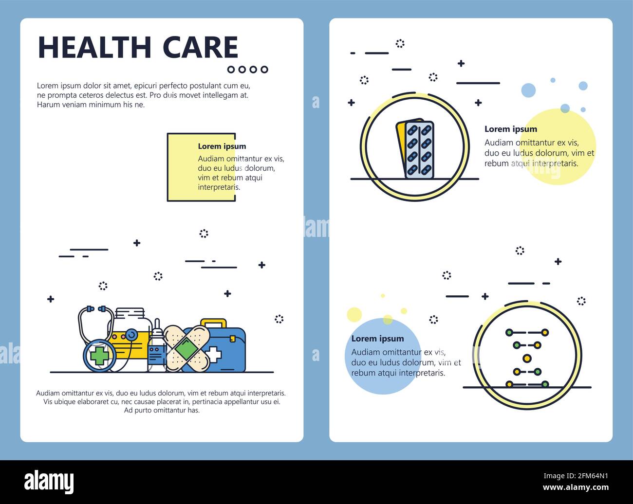 Vector line art health care poster banner template Stock Vector Image ...