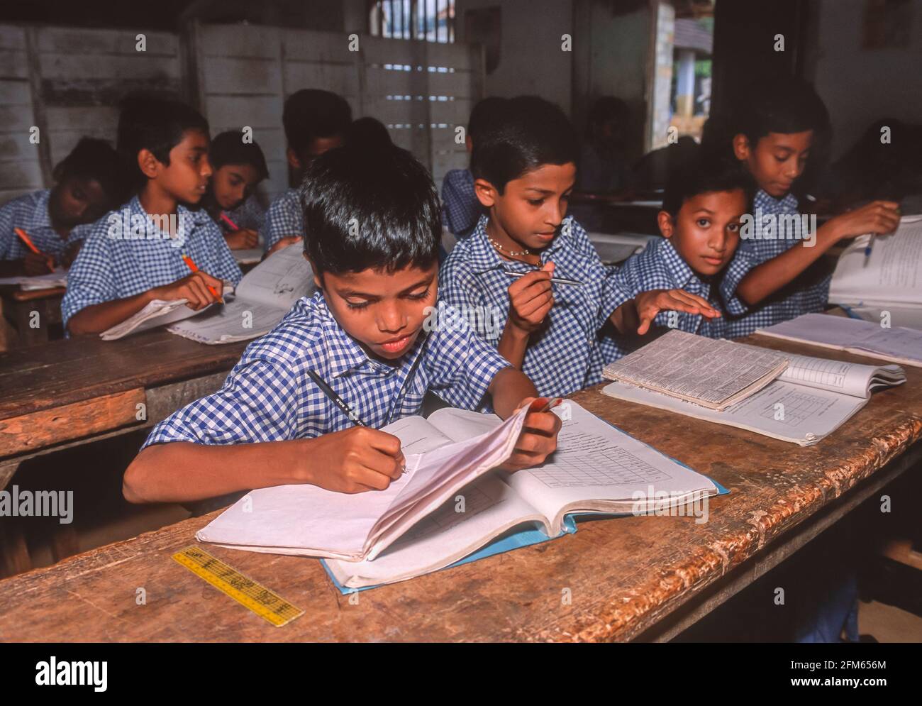 KERALA, INDIA - School boys at the St. Anthony Upper Primary School in ...