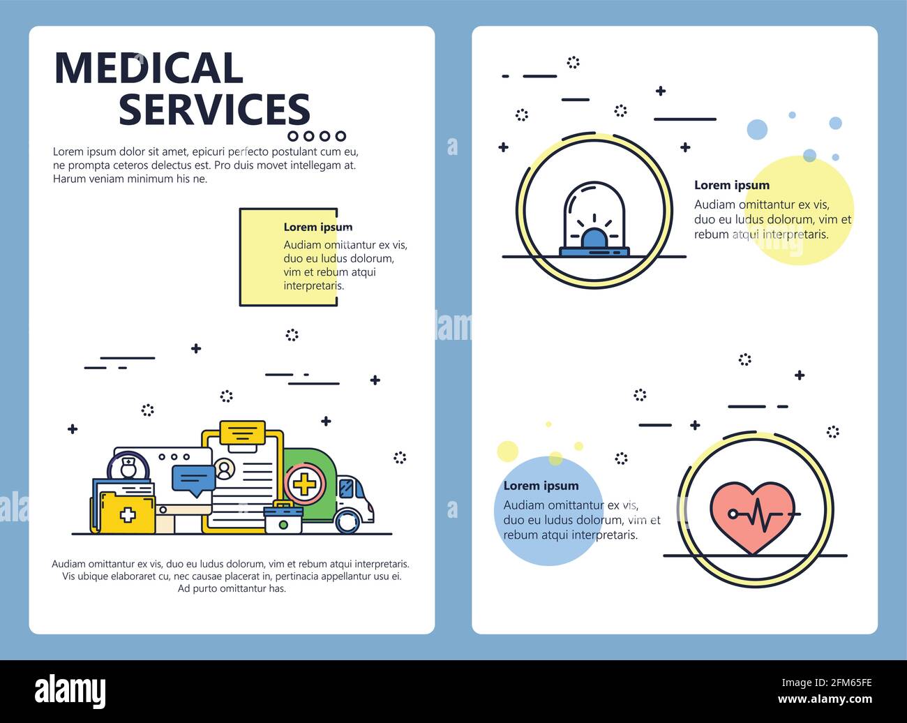 Vector line art medical services poster template Stock Vector Image ...