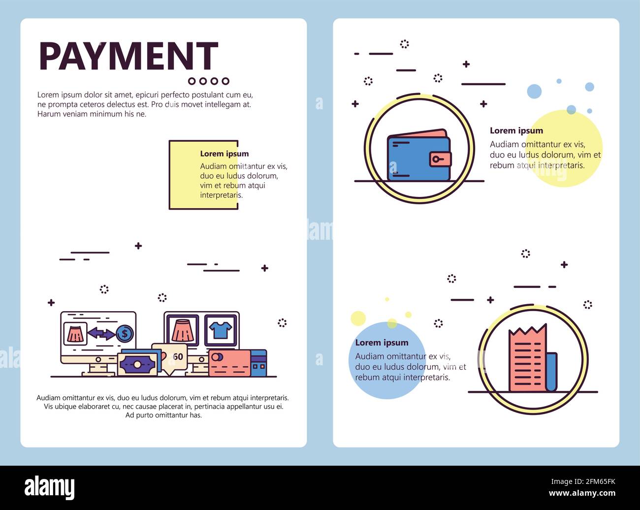 Vector line art payment poster banner template Stock Vector Image & Art ...
