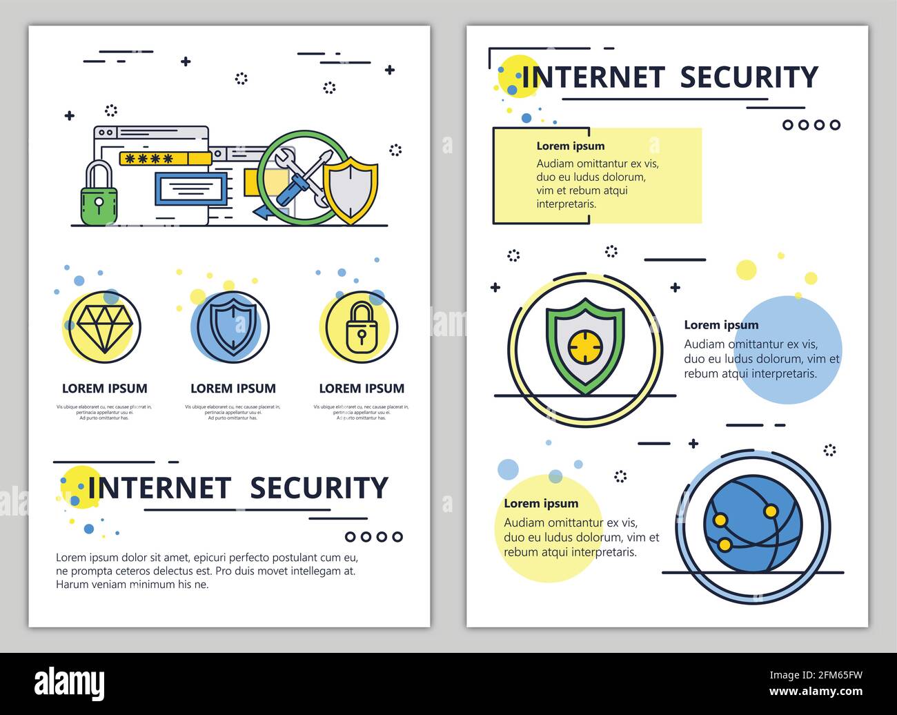 Vector line art internet security poster banner Stock Vector Image & Art - Alamy