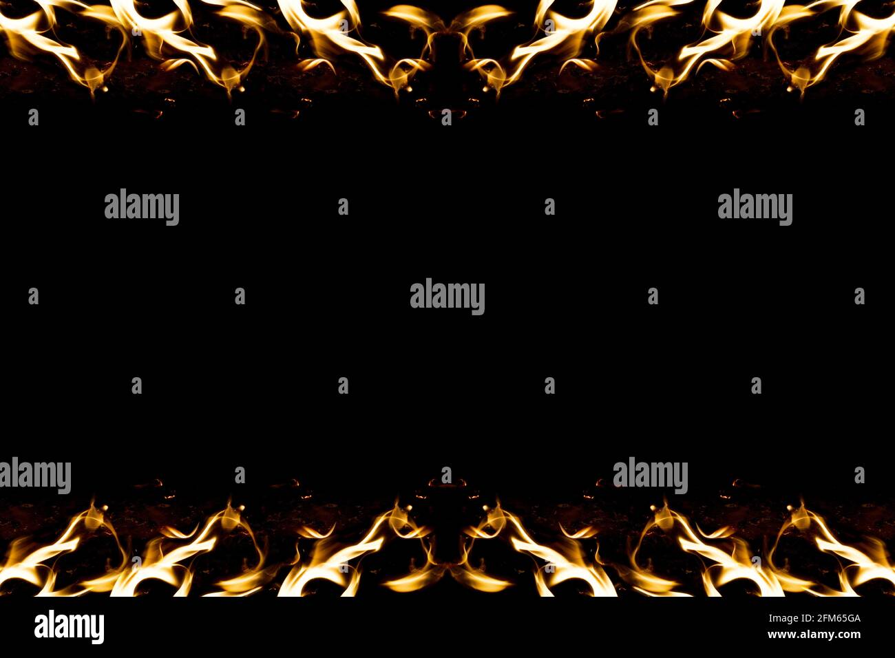 Frame design with fire flame on black background Stock Photo - Alamy