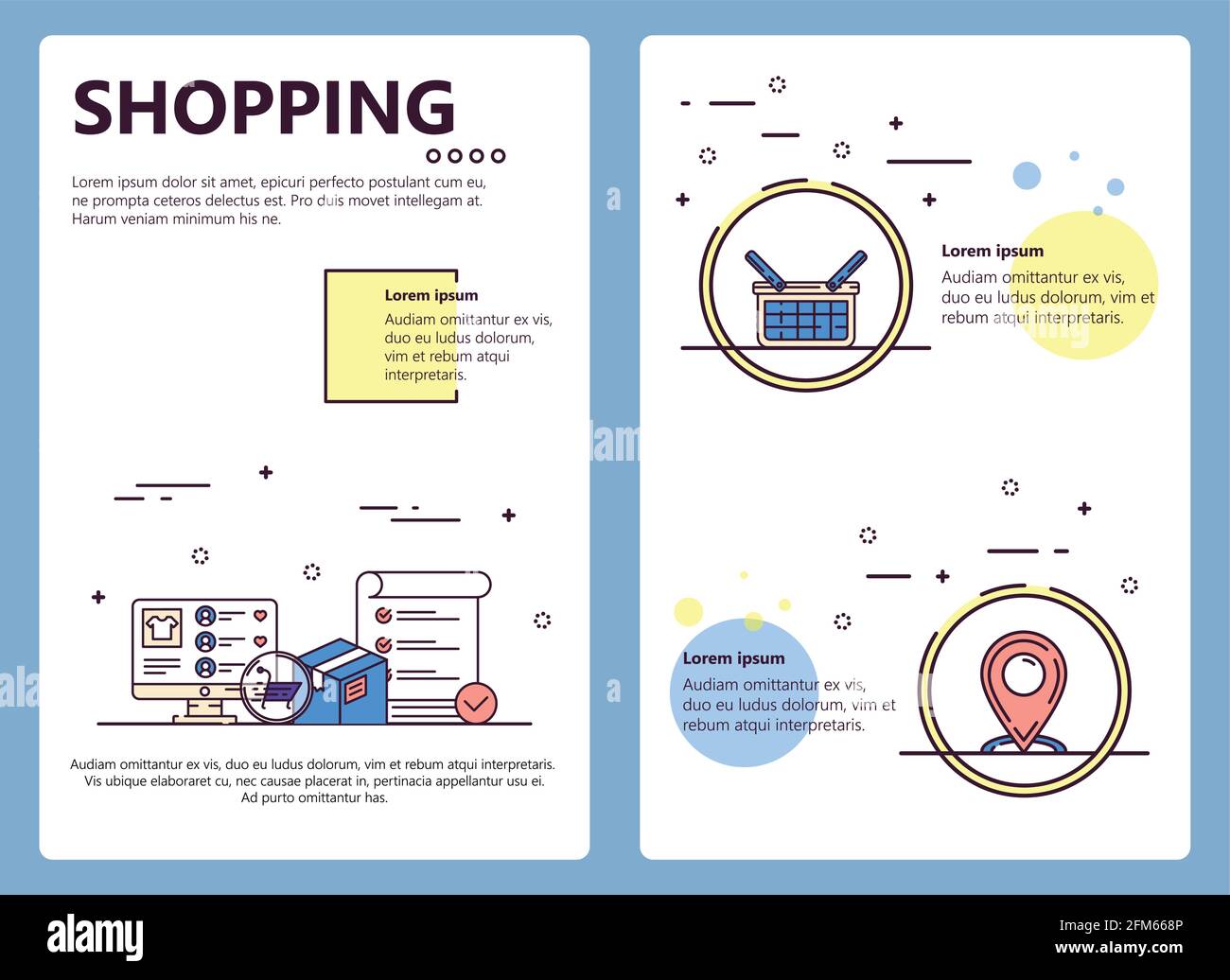 Vector line art shopping poster banner template Stock Vector Image ...