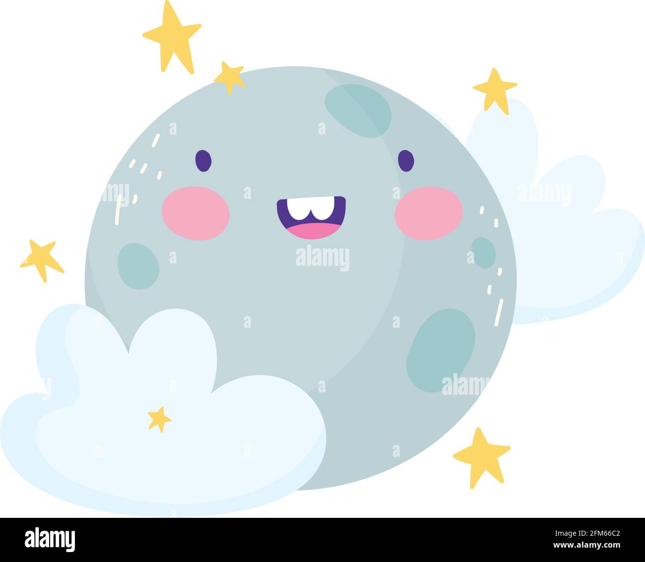 cute moon clouds cartoon isolated Stock Vector Image & Art - Alamy