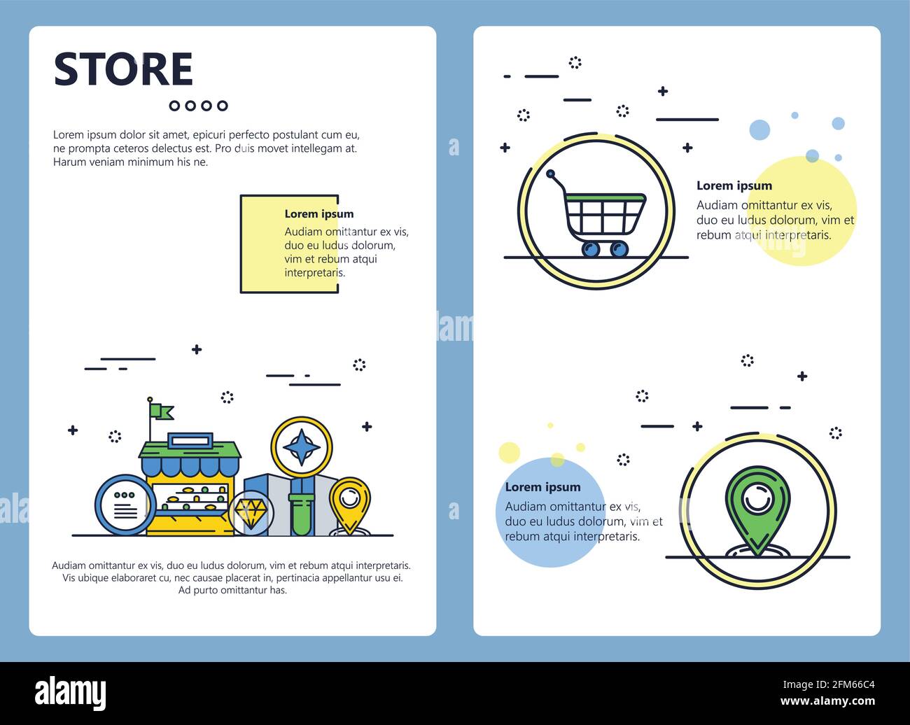 Vector line art store poster banner template Stock Vector Image & Art ...