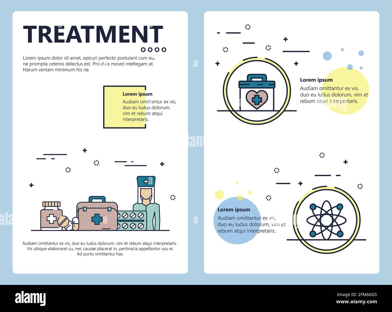Vector line art medical treatment poster template Stock Vector Image ...