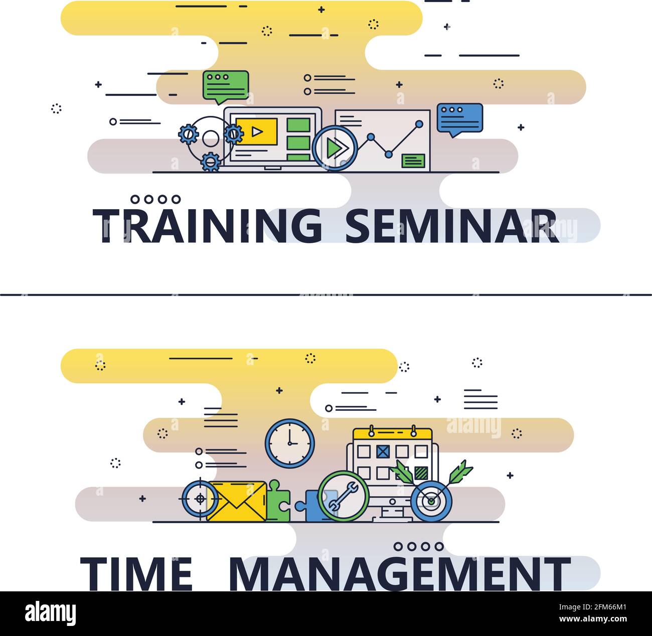 Vector line art training seminar poster banner Stock Vector Image & Art ...