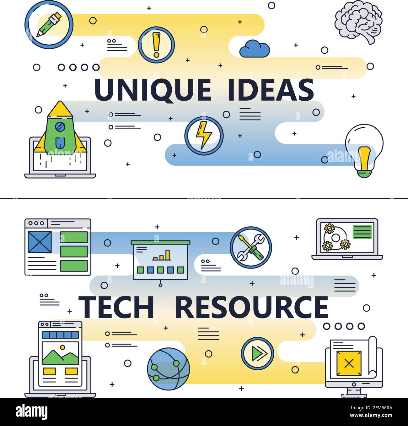 Vector line art business poster banner template Stock Vector Image ...