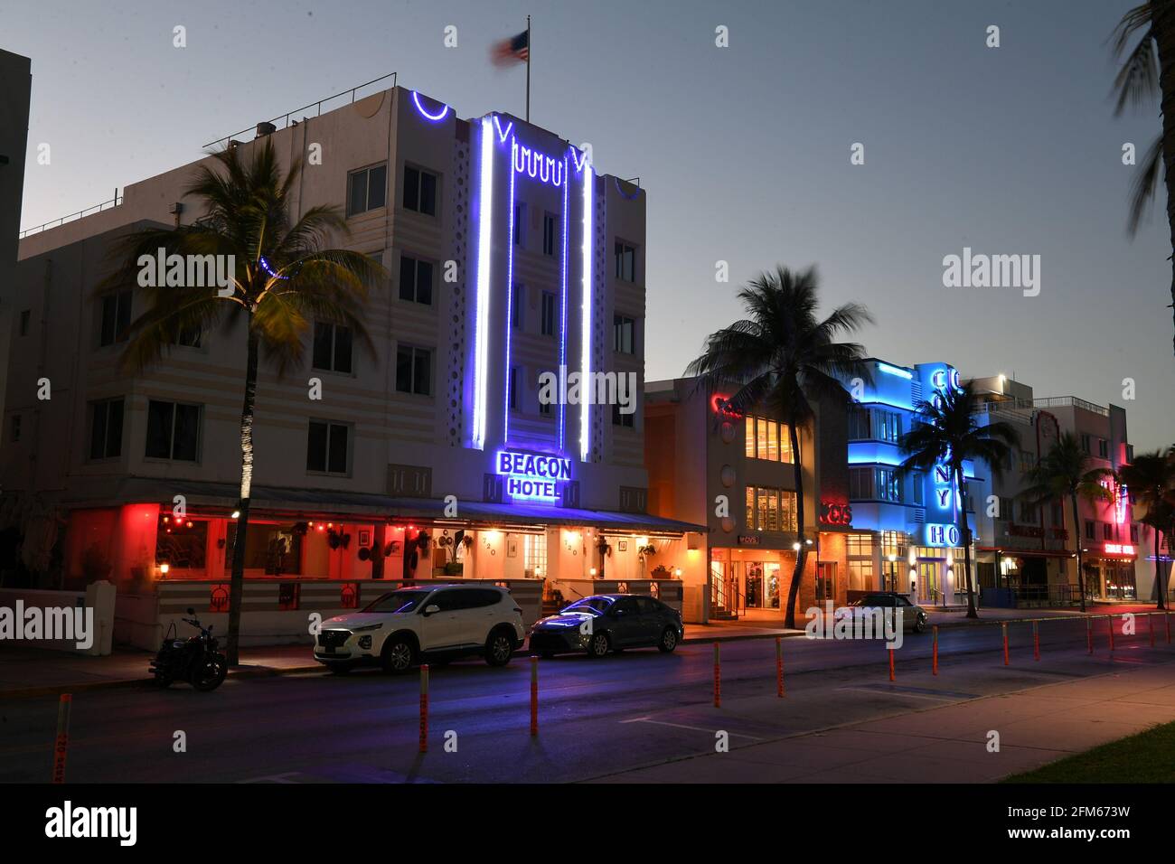 Miami - FL - 20200329 A general view as Ocean Drive looks like a ghost ...