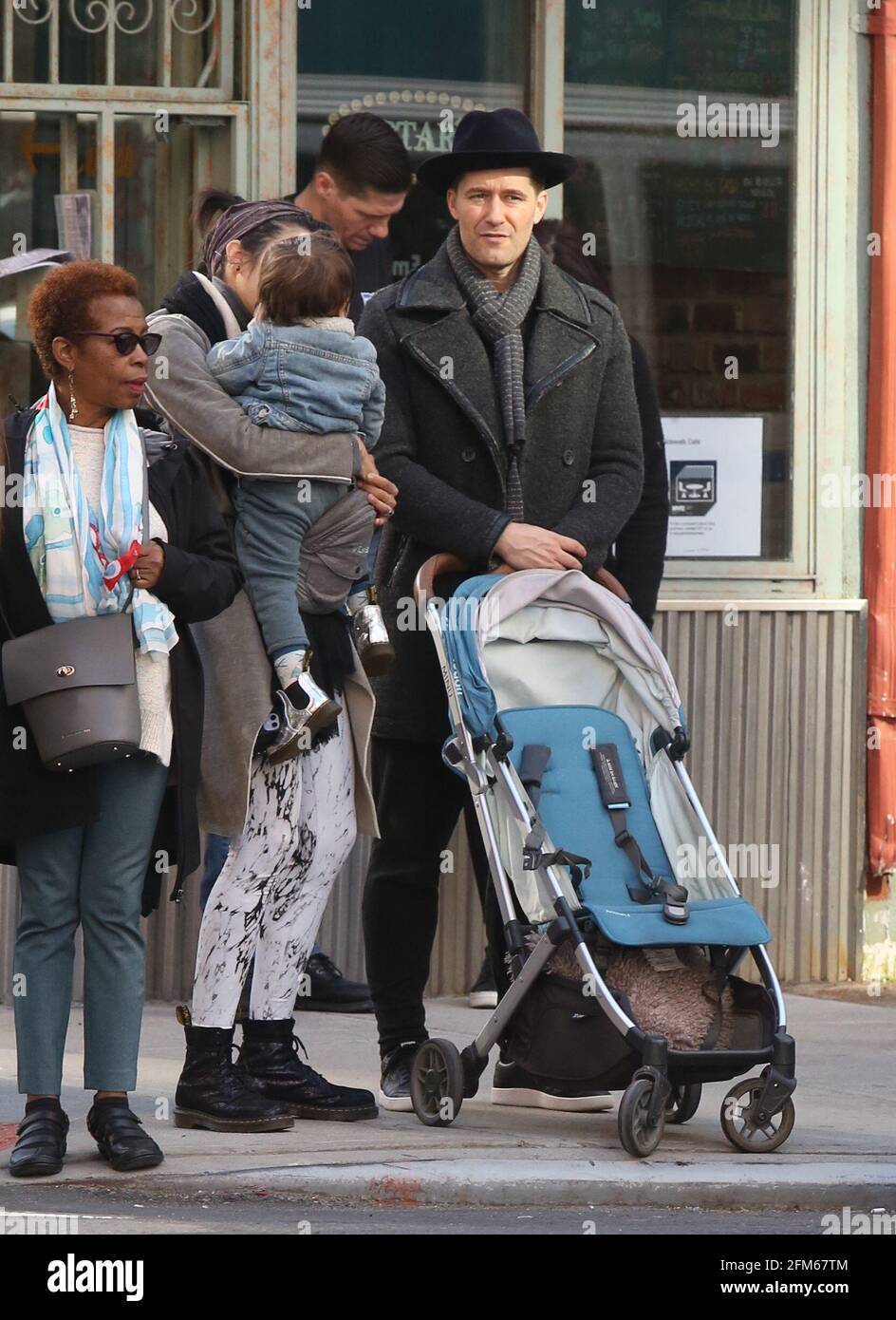 New York - NY - 03/08/2020 - Matthew Morrisonwife Renee Puenteand son ...