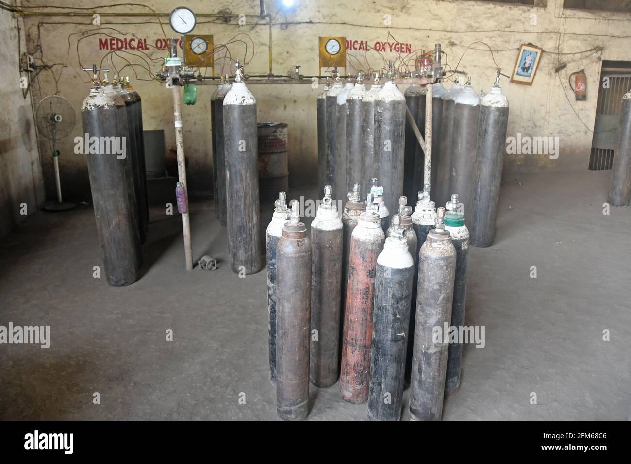 India : Medical oxygen refilling in cylinders is underway at the Oxygen ...