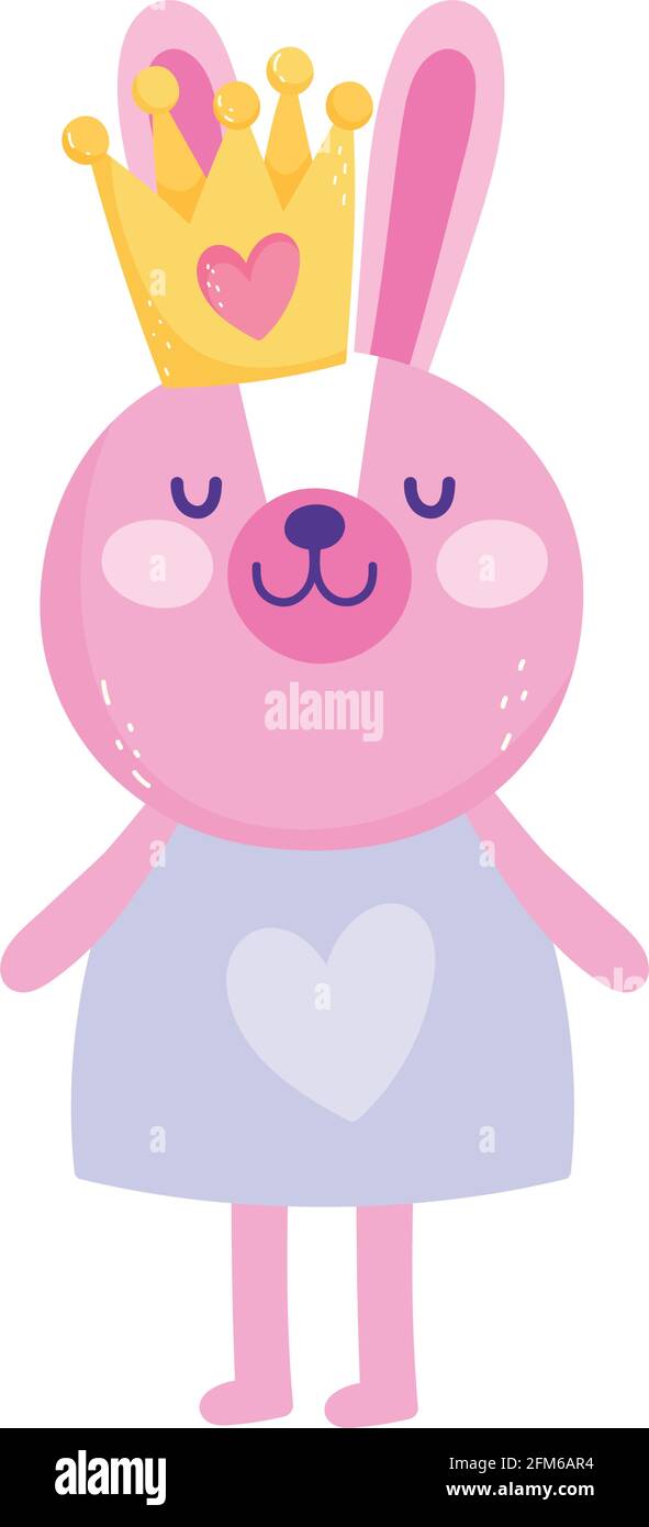 cute rabbit with crown cartoon Stock Vector Image & Art - Alamy