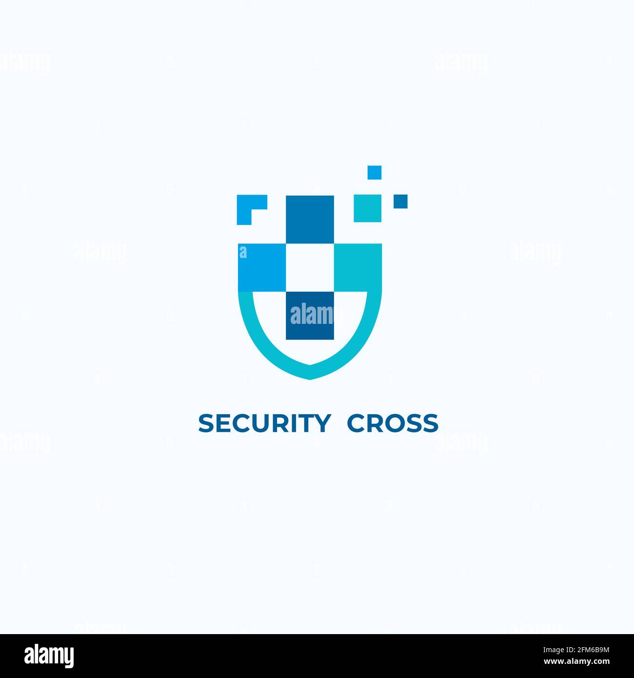Shield vector logo. Cyber security emblem. Vector. Cross logo Stock ...