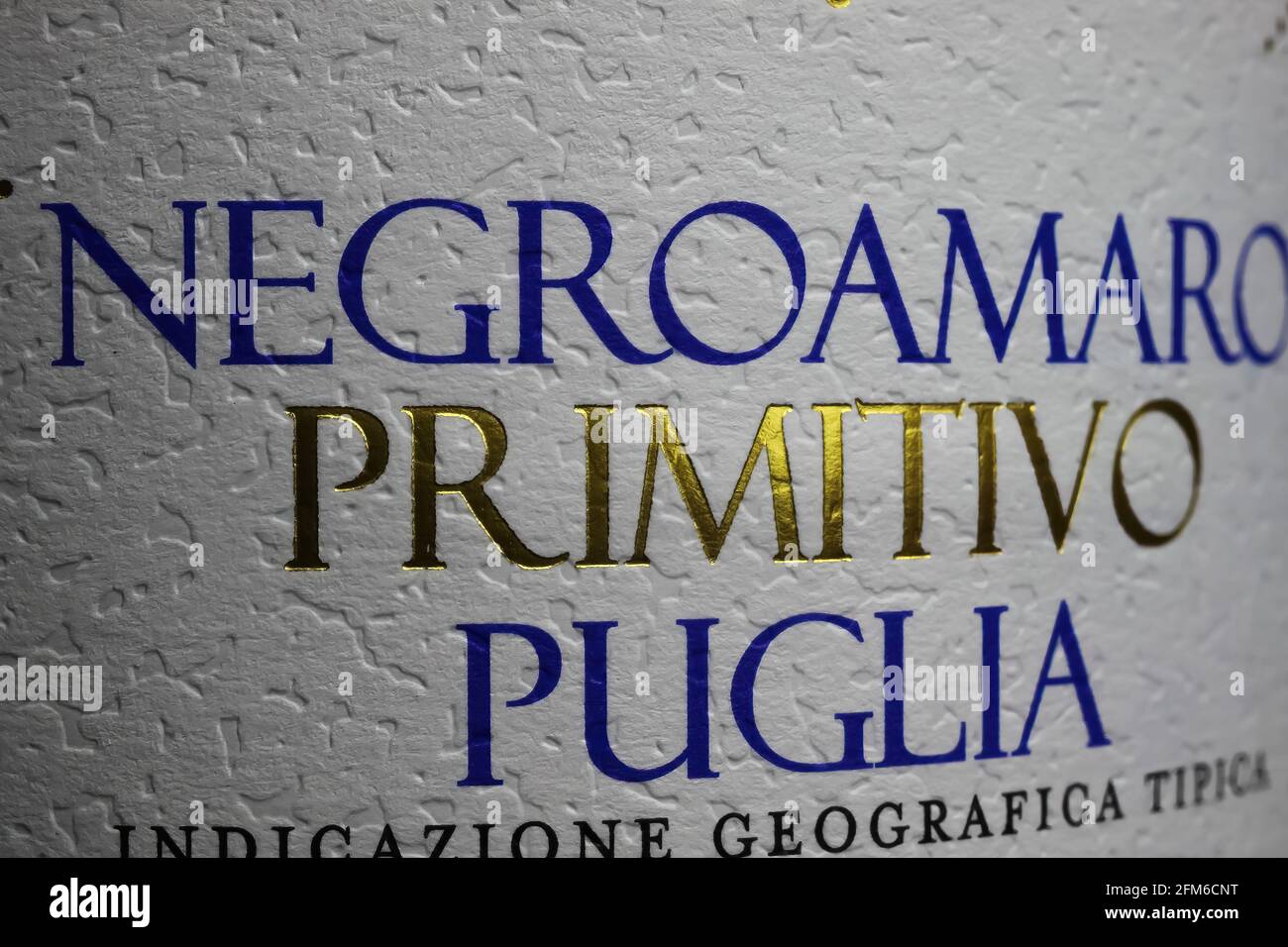 Viersen, Germany - May 4. 2021: Closeup of isolated italian negroamaro ...