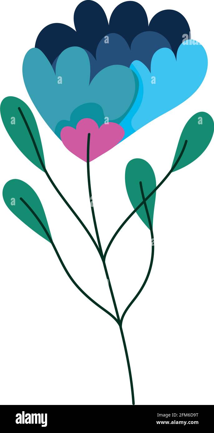 flower stem leaves cartoon isolated Stock Vector Image & Art - Alamy