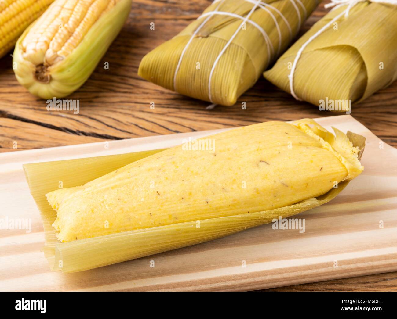 Pamonha, typical brazilian corn food. June festival food Stock Photo ...