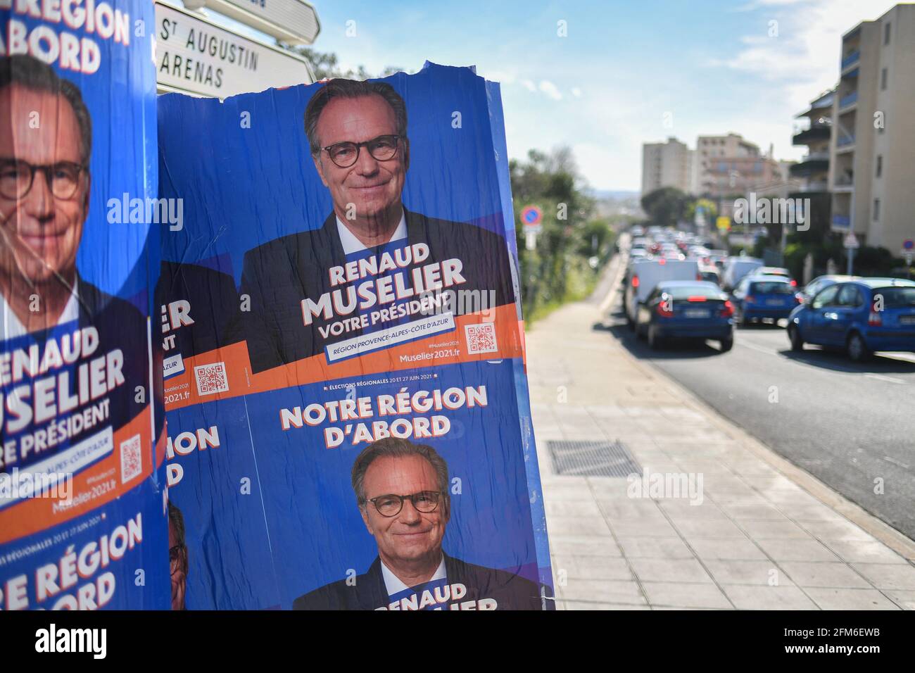Regional elections: Poster of candidate Renaud Muselier in the streets ...