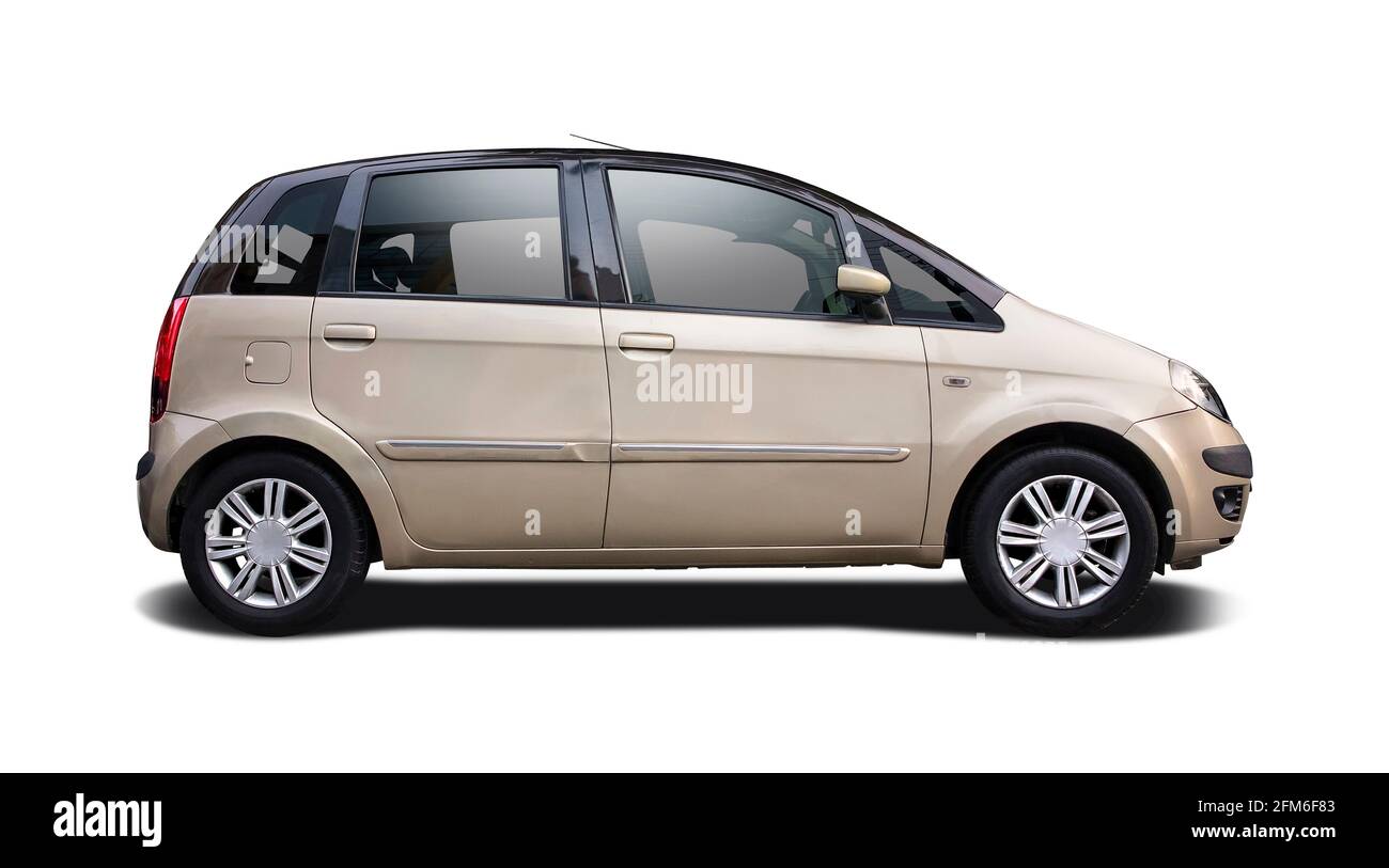 Italian MPV car side view isolated on white background Stock Photo - Alamy