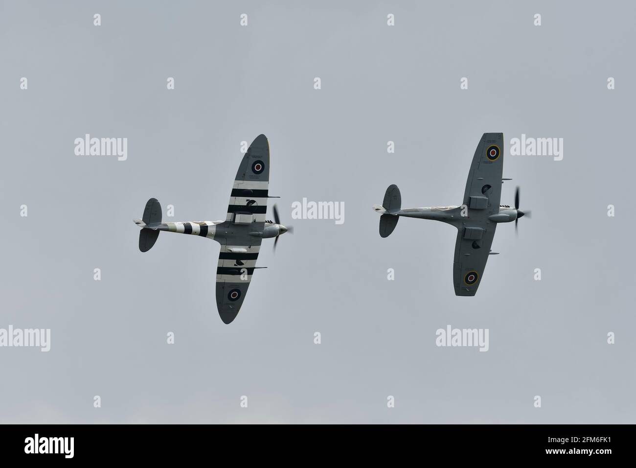 BBMF Spitfires at Shuttleworth Season Premiere 2021 Stock Photo - Alamy