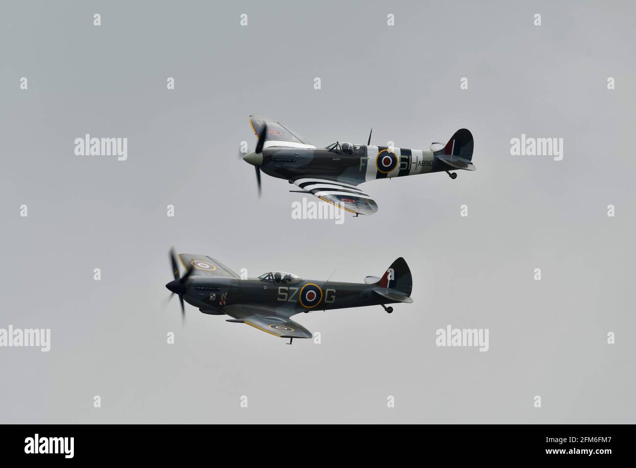 BBMF Spitfires at Shuttleworth Season Premiere 2021 Stock Photo - Alamy