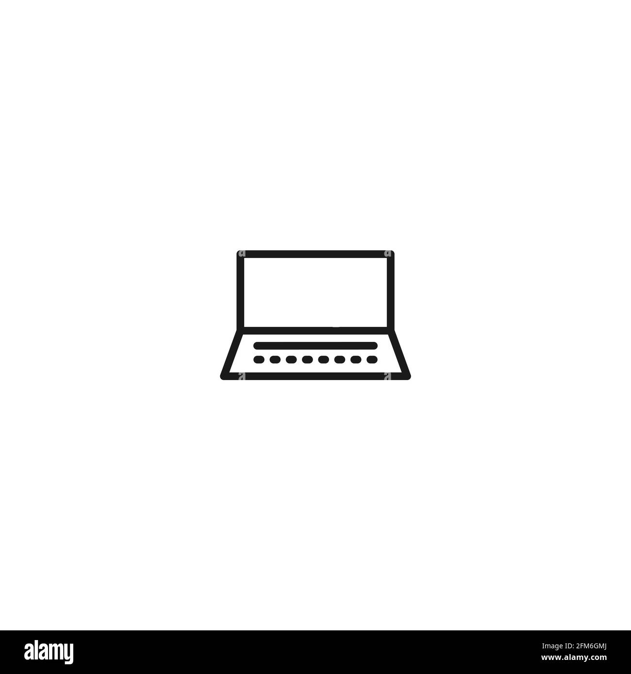 Laptop Simple Icon Illustration Design Template with outline style ...