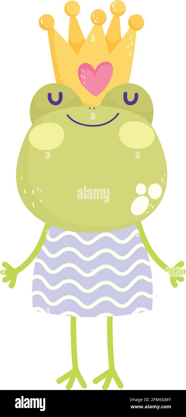 cute frog with crown cartoon Stock Vector Image & Art - Alamy